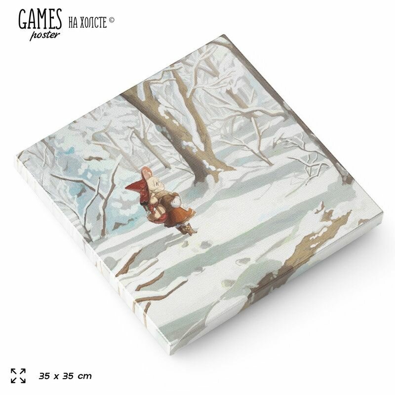 Картина по игре Геншин Импакт, Genshin Impact, Кли, 35х35 см, холст с печатью на подрамнике, интерьерная, SilverPlane