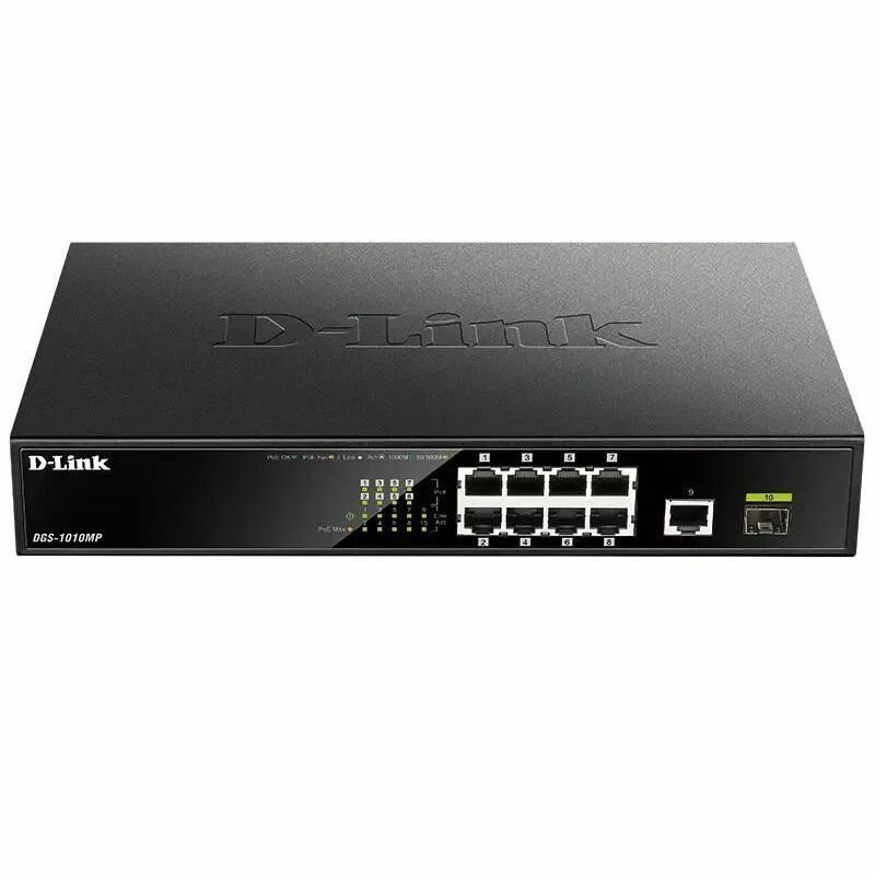Коммутатор D-Link DGS-1010MP/A1A 10xGbLAN 1xSFP PoE