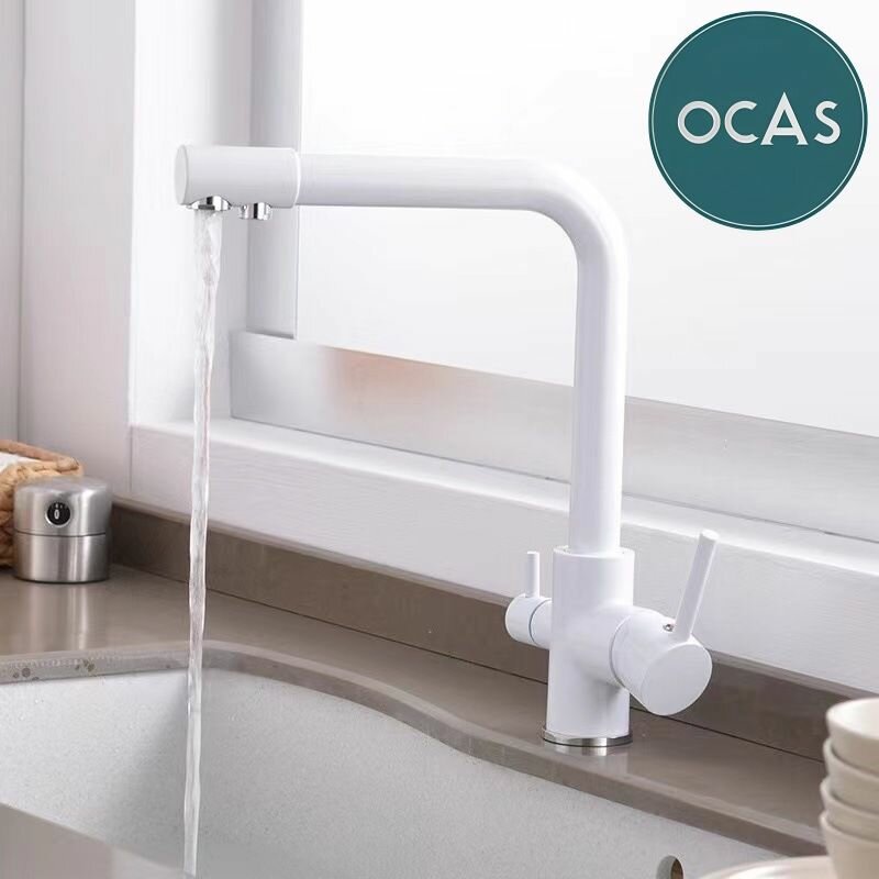 Смеситель для кухни OCAS, кран для раковины, латунь, с изливом для чистой воды, двойной излив, B-D11-TYVDW