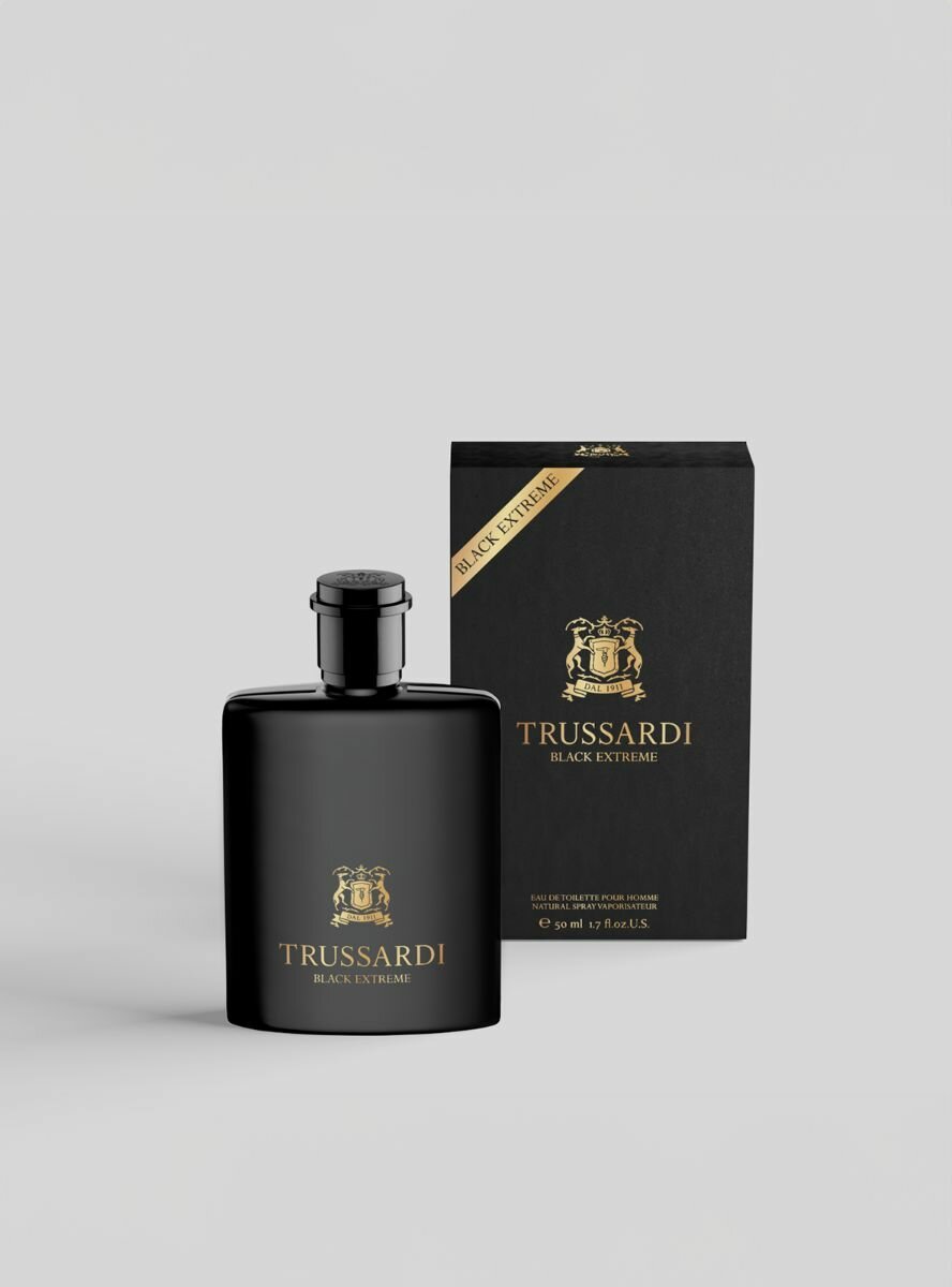 TRUSSARDI Black Extreme men туалетная вода мужская 50 мл / Духи мужские Труссарди Блэк Экстрим парфюм италия