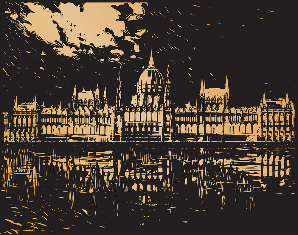 Hobbius GHK-MX99 Набор для творчества Гравюра 20 x 25.5 см №13 Будапешт золото из коллекции