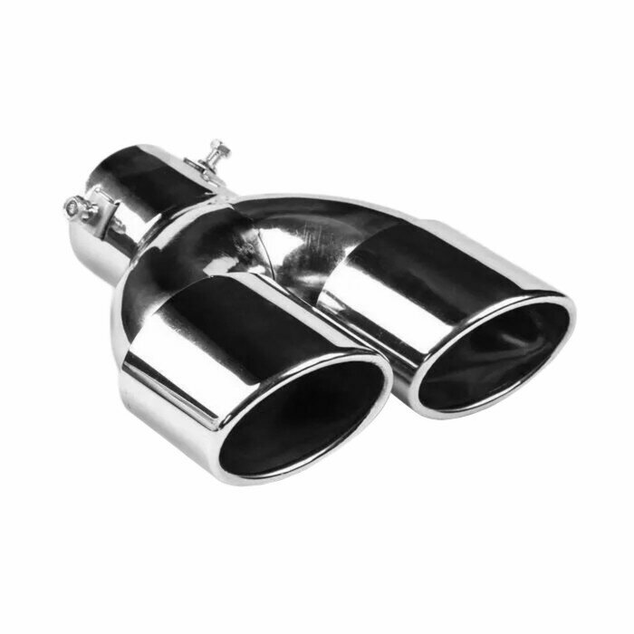 Насадка на глушитель КНР Нержавеющая сталь, 200х190х65 мм, посадочный диаметр 60 мм