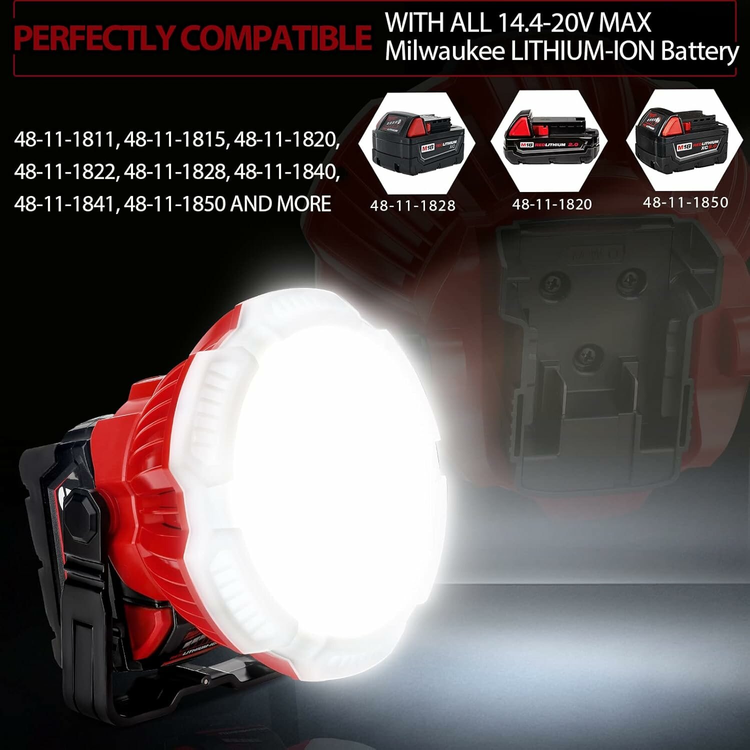 2400LM 24W-светодиодная лампа для Milwaukee m18 аккумуляторная 24W светодиодная рабочая лампа (батареи в комплект не входят)