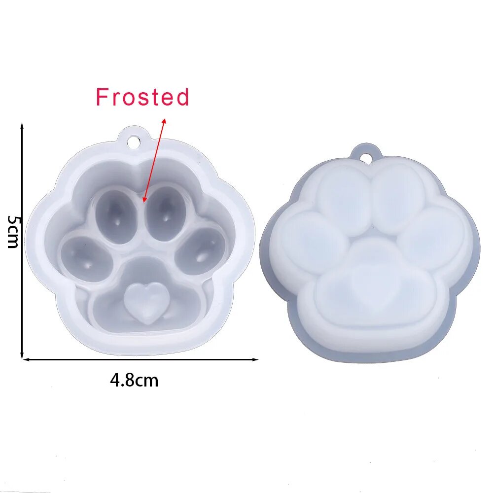 Форма для эпоксидной смолы "Кошачья лапа", белая, Style 13 Frosted