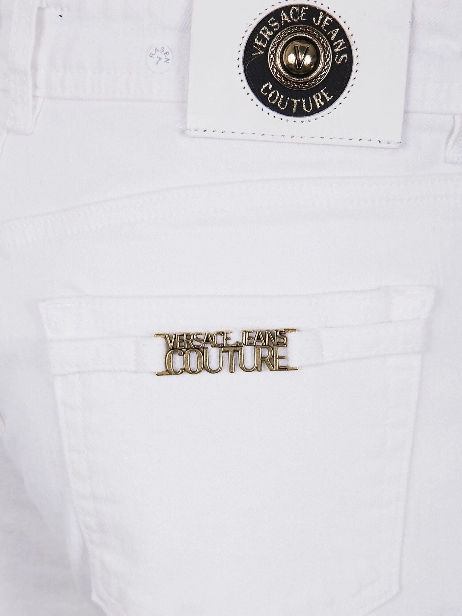 Джинсы Versace Jeans Couture Джинсы с логотипом, размер 8, белый — фото 1