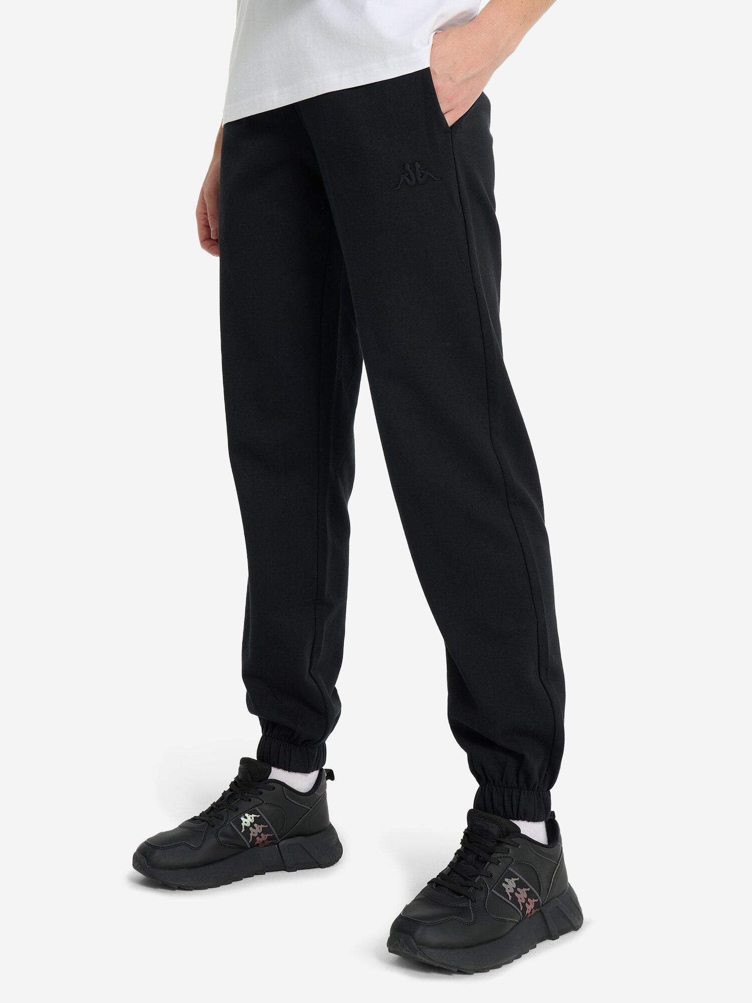Брюки джоггеры Kappa Authentic Core Women's Knitted Pants, размер 42-44, черный — фото 1