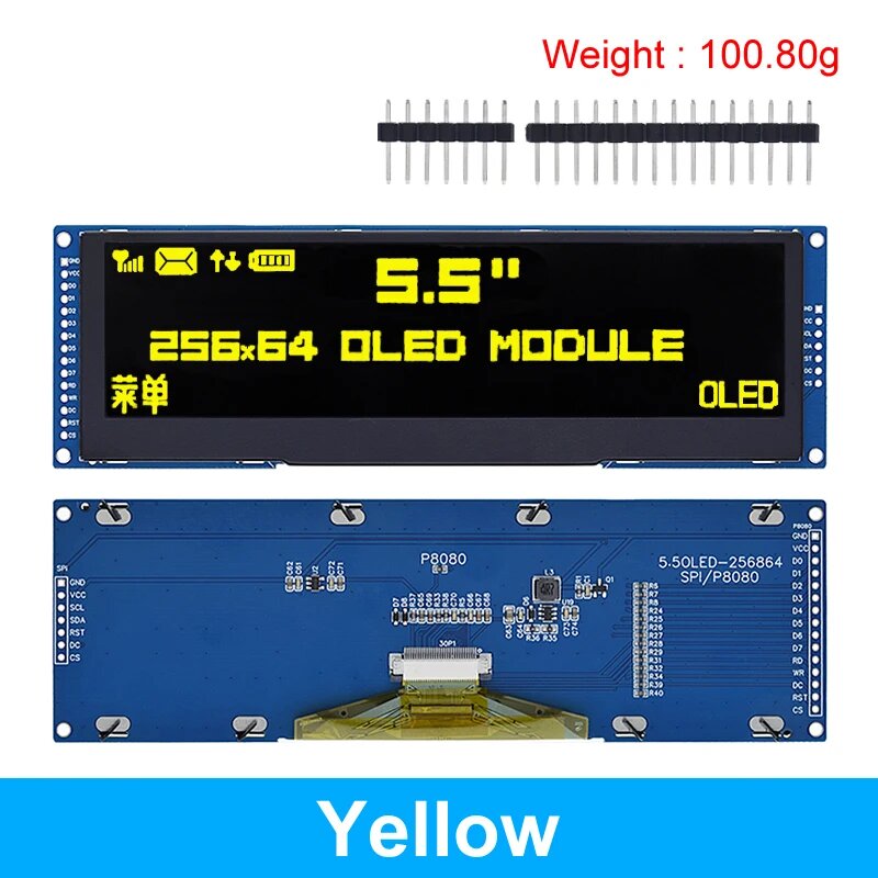 OLED дисплей GREEN/YELLOW 128x64 GREATZT для Arduino UNO R3 Желтый