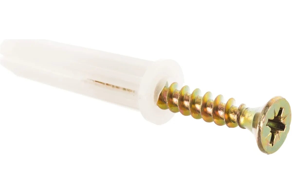 VIPL крепежный наборбелый дюбель 8x45 и потай шуруп 5x60, жёлтый цинк, 3 шт. 11566