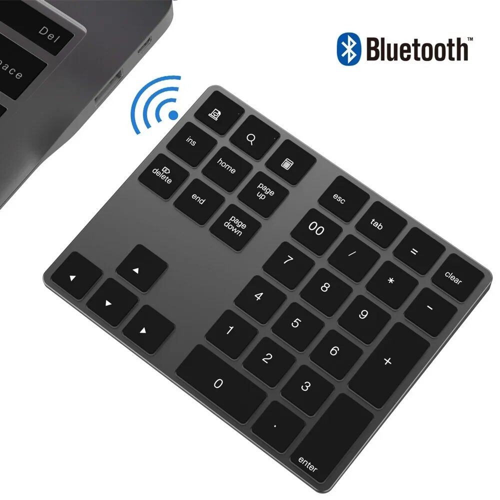Черная беспроводная мини цифровая клавиатура Bluetooth