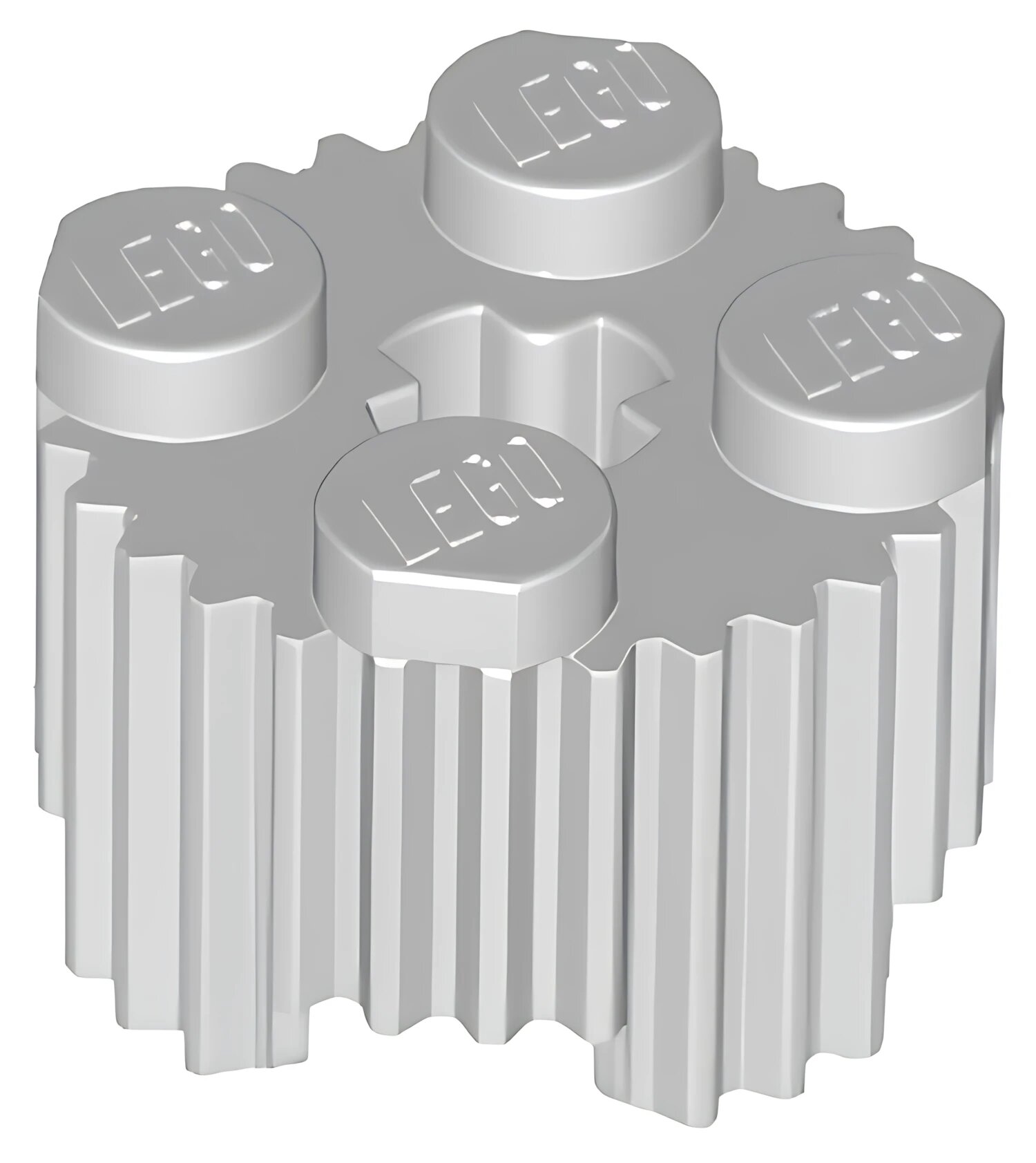 Деталь LEGO Brick, Round 2 x 2 with Axle Hole and Grille / Fluted Profile 92947 Light Bluish Gray U