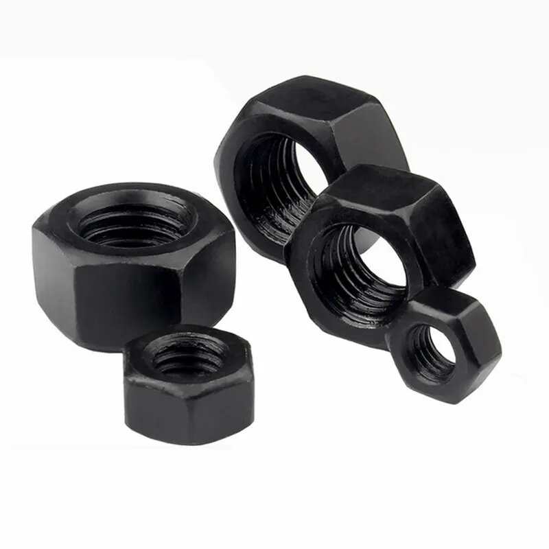 Черные шестигранные гайки Dinasttia M2-M48 углеродистая сталь 8.8 M6 25PCS