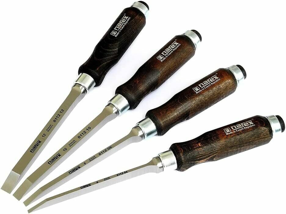 Набор из 4 долот 4, 6, 10, 12мм NAREX WOOD LINE PROFI 863600
