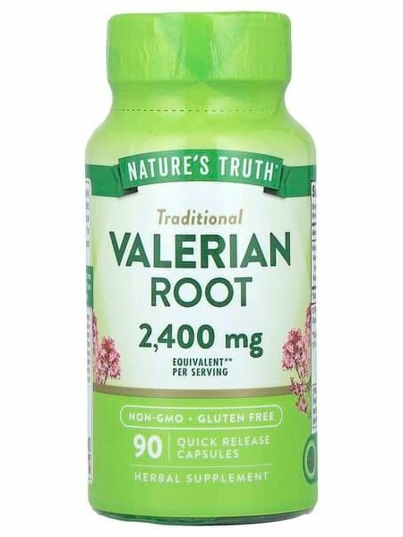 Корень валерианы, 2400 мг, 90 капсул с быстрым высвобождением (1200 мг в 1 капсуле), Nature's Truth