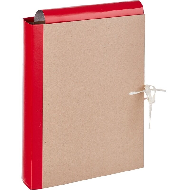 Папка архивная Attache корешок 5 см, 4 завязки, красная (54818)
