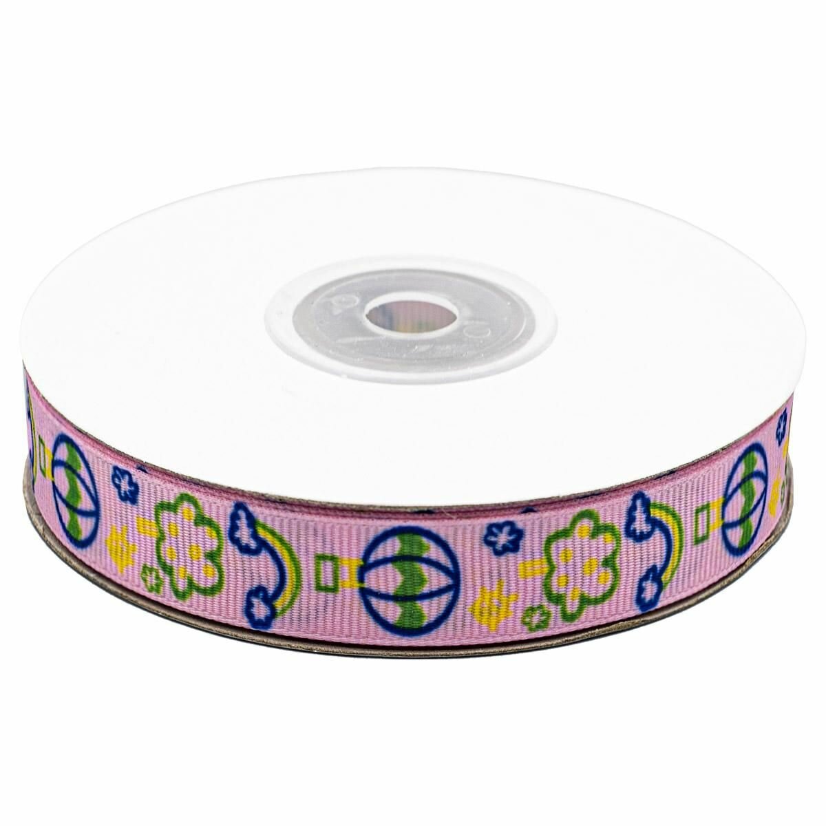 Лента айрис "На воздушном шаре", репсовая, 15 мм, 20 м