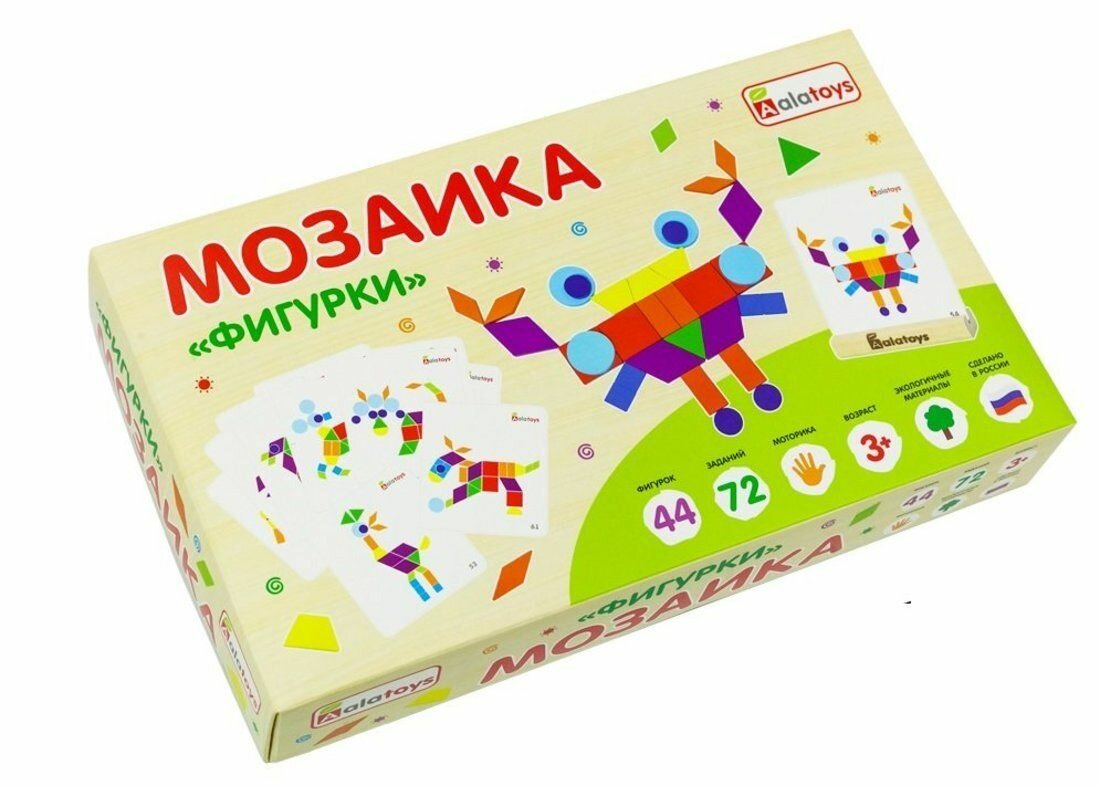 Мозаика Alatoys Фигурки 44 шт, 72 задания (МКФ04)
