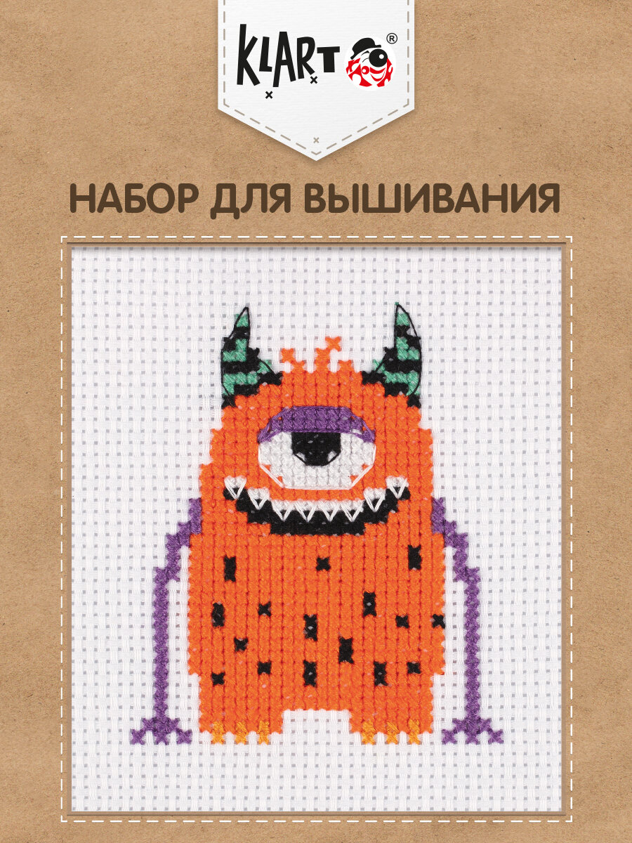 Набор для вышивания мини Klart 12-042 "Монстрик" 10.5 х 12 см