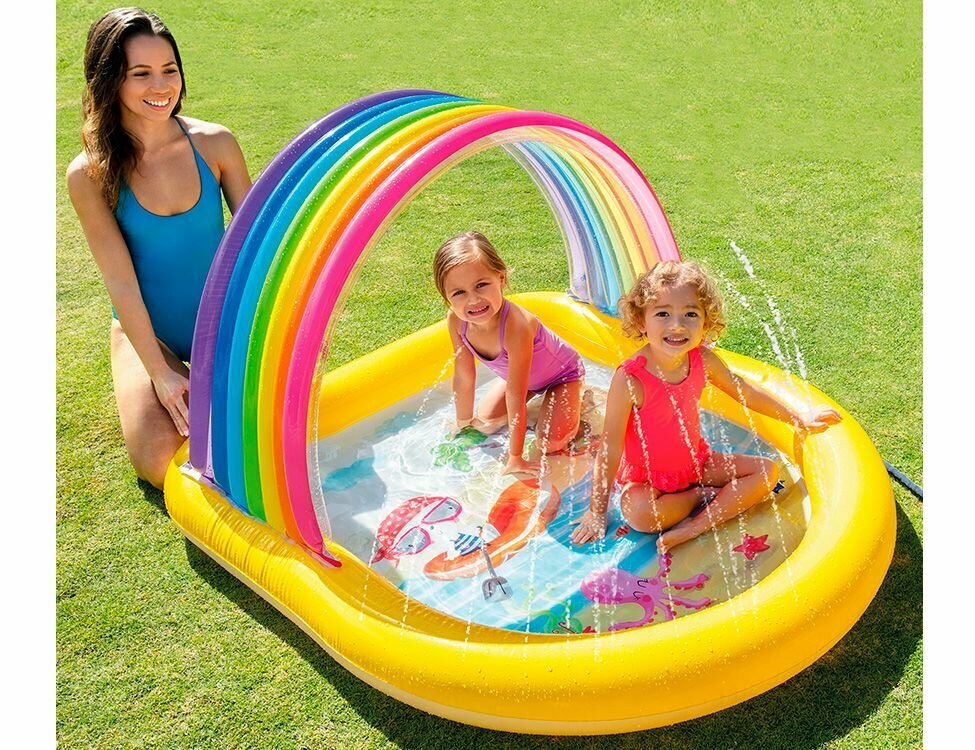 Надувной игровой центр INTEX Радужный, 147х130х86 см, от 2 лет, 57156