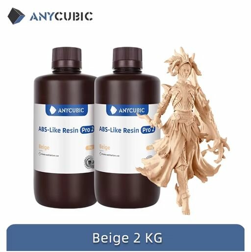Фотополимерная смола Anycubic ABS+ LIKE Resin PRO 2 UV Resin для 3D принтера 2 шт, бежевый