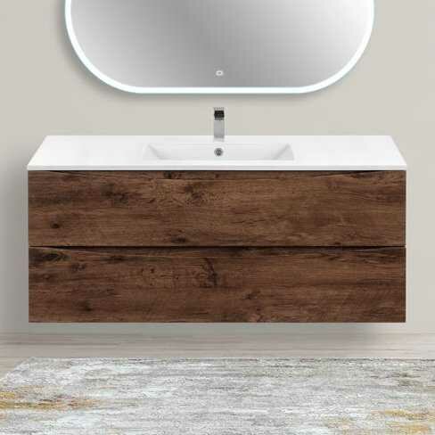 Тумба под раковину Vincea Mia 120, подвесная, темный дуб