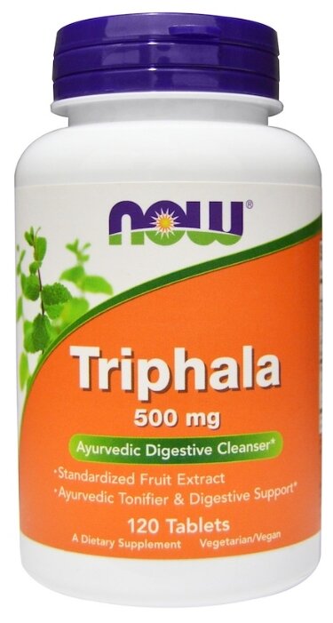 Трифала таблетки 500 мг, NOW Triphala 500mg 120 шт Витамины для очищения организма, похудения