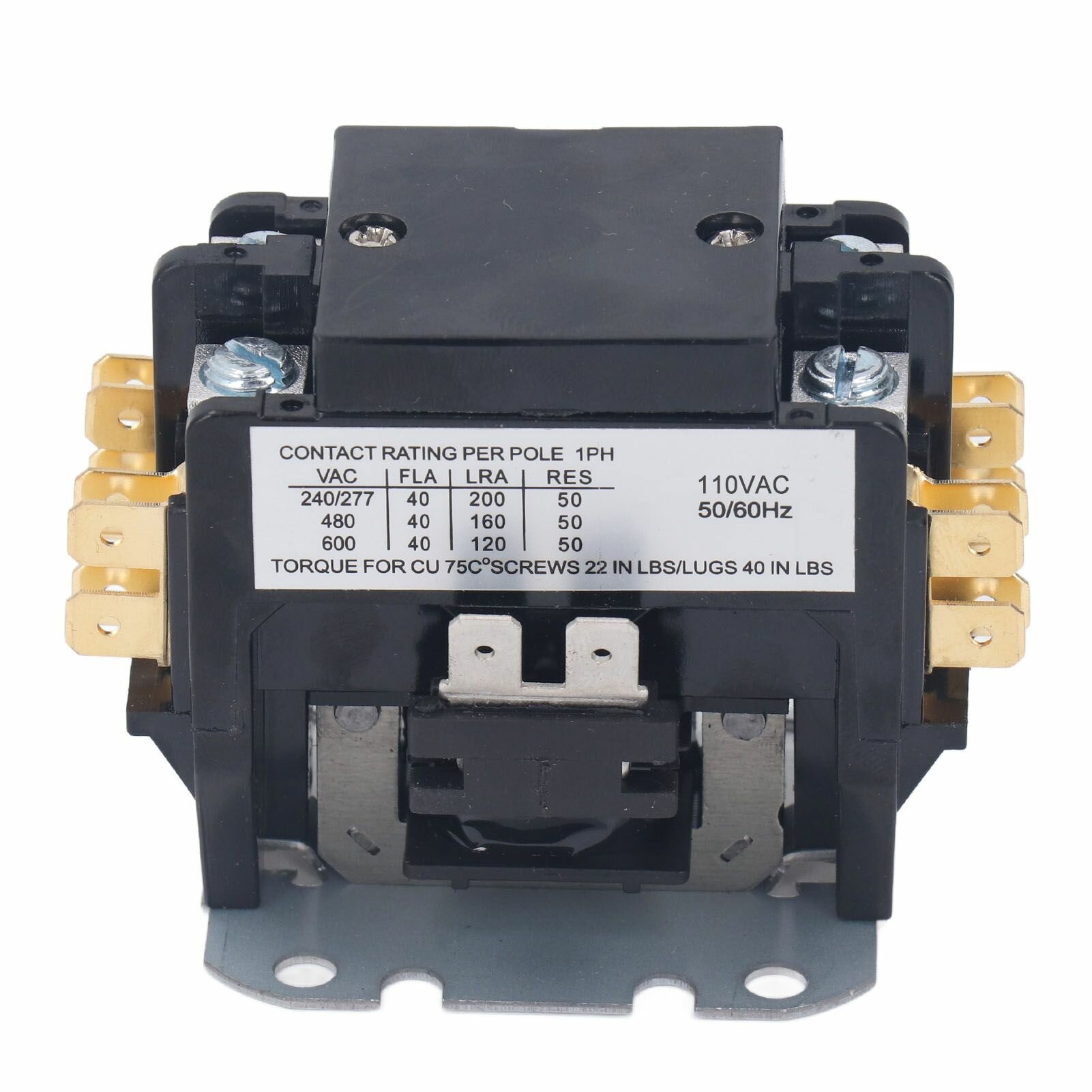 Контактор для кондиционера 40 А, 2 полюса, серебряный сплав, быстрая установка