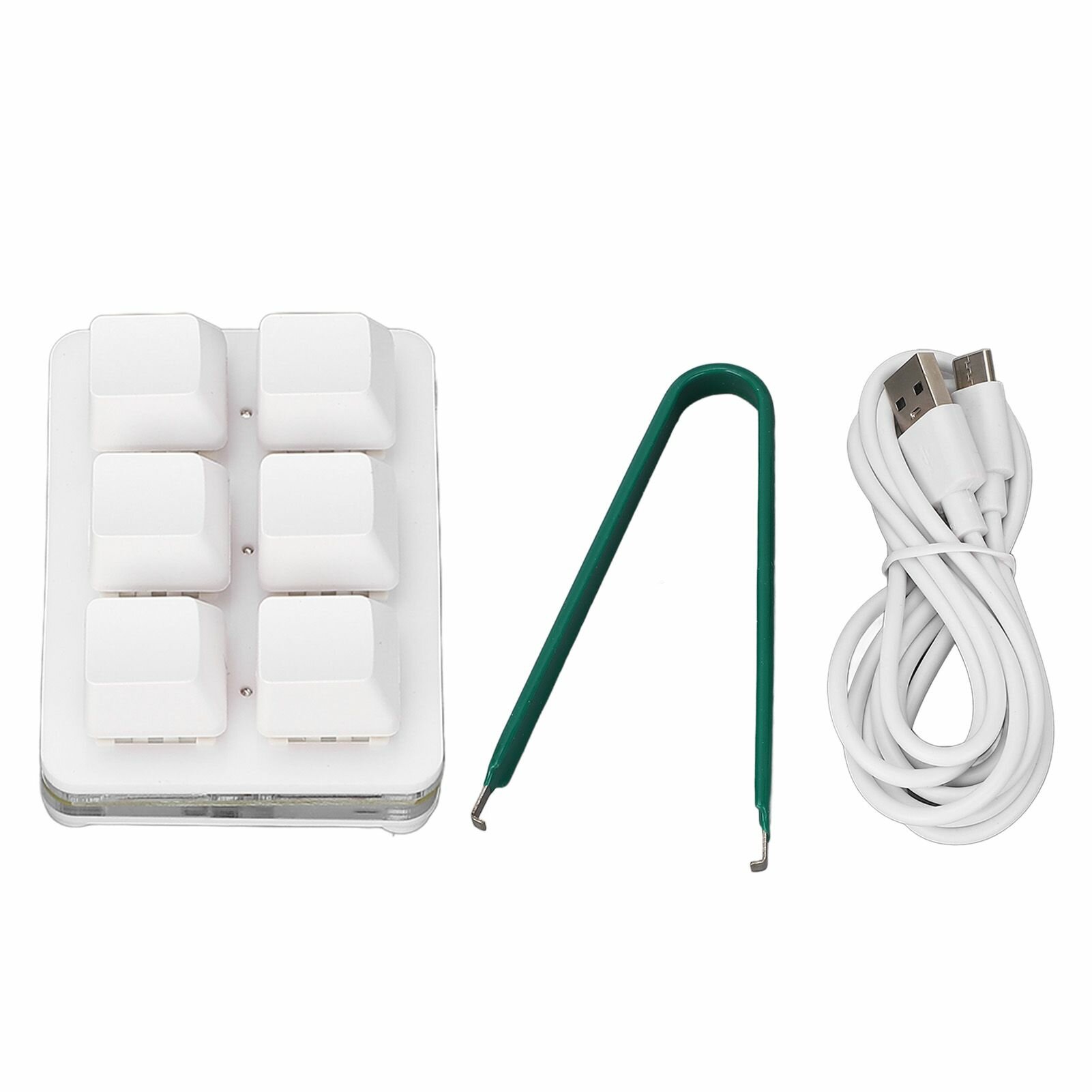 Мини-клавиатура (6 клавиш), USB, RGB, программируемая, белая