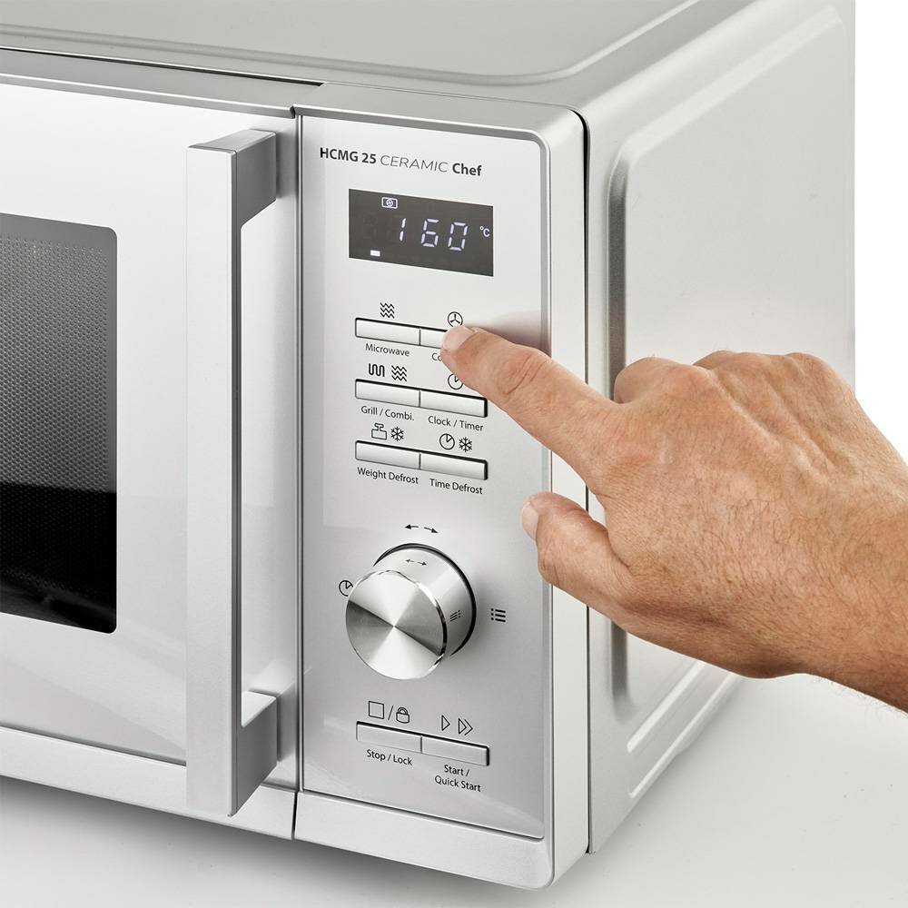 Микроволновая печь Caso Ceramic Chef HCMG 25, серебристая, 25л, без поворотного стола
