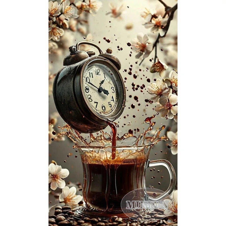 5D DIY Алмазная мозаика Комплект для гурманов Кофе Пейзаж Алмазная картина 60x120cm square, FYH383