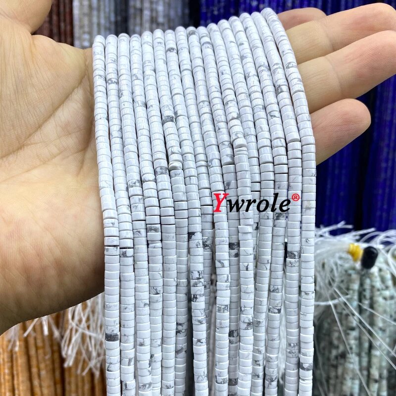 Бусины из натурального камня YWROLE амазонит лабрадорит кварц Белый, 4x2mm 147-150pcs, white howlite