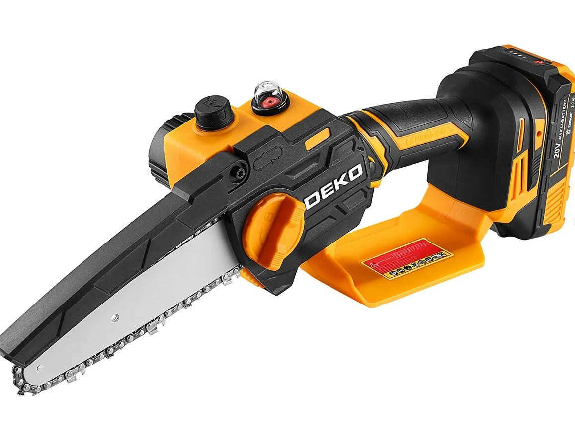 Пила цепная аккумуляторная DEKO DKCHS 20-6 PRO 2х2Ач, шины 2 шт 4/6" 081-2026, кейс