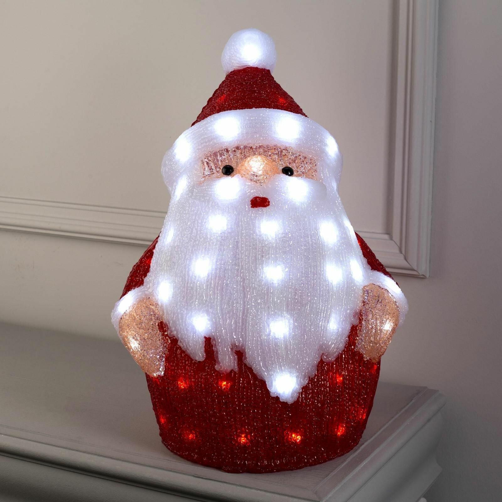 Светодиодная фигура новогодняя Дед Мороз 33х47х20 см, акрил, 40 LED, 220 В, свечение белое