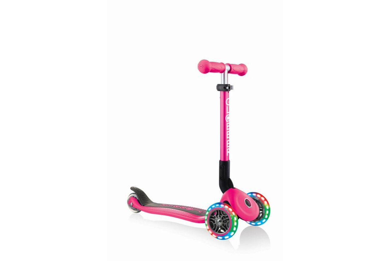 Трёхколёсный самокат Globber Junior Foldable Lights - 2021 Pink