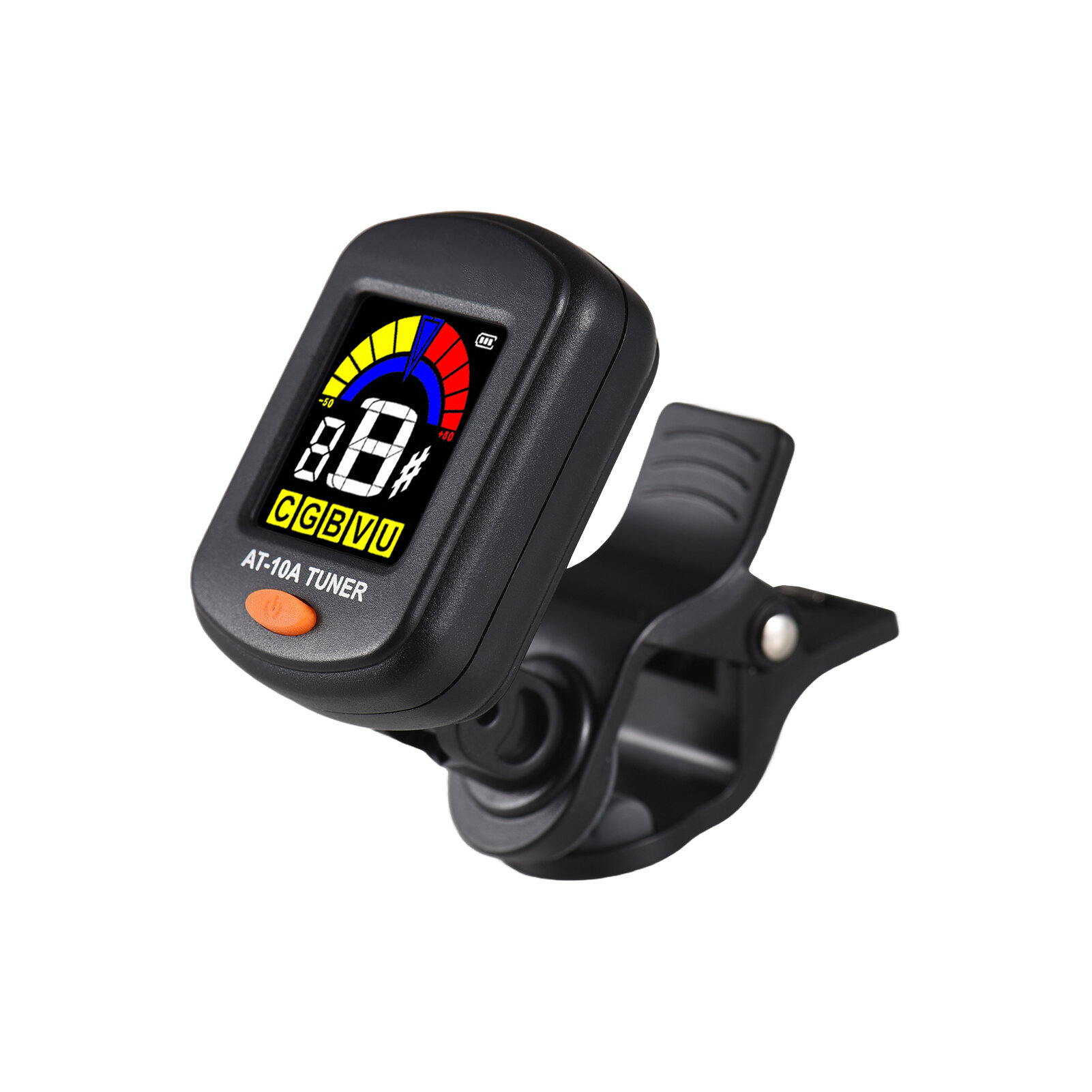 Гитарный тюнер Clip On для хроматической гитары, баса, скрипки, укулеле, цветной ЖК-дисплей, портативный гитарный тюнер со складным вращающимся зажимом, универсальные аксессуары для гитары