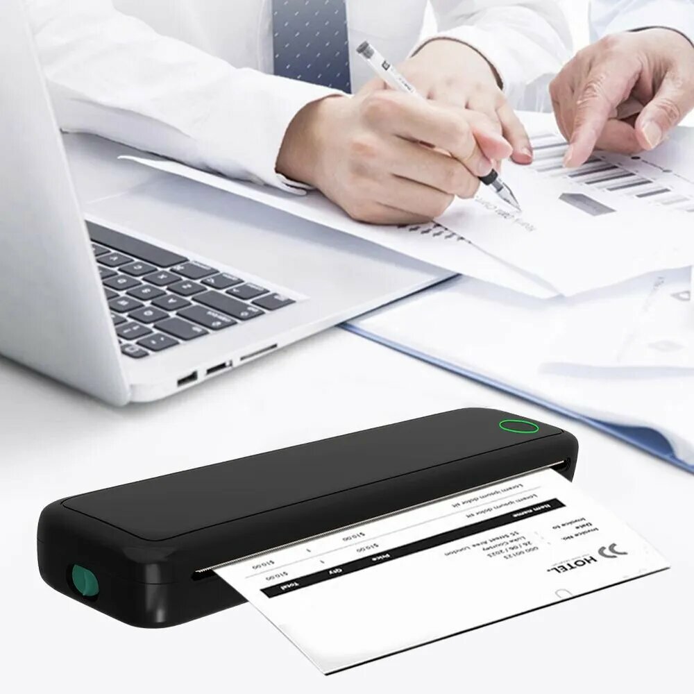 Принтер термотрансферный Беспроводной термопринтер, подходящий для учебы и офиса, черный