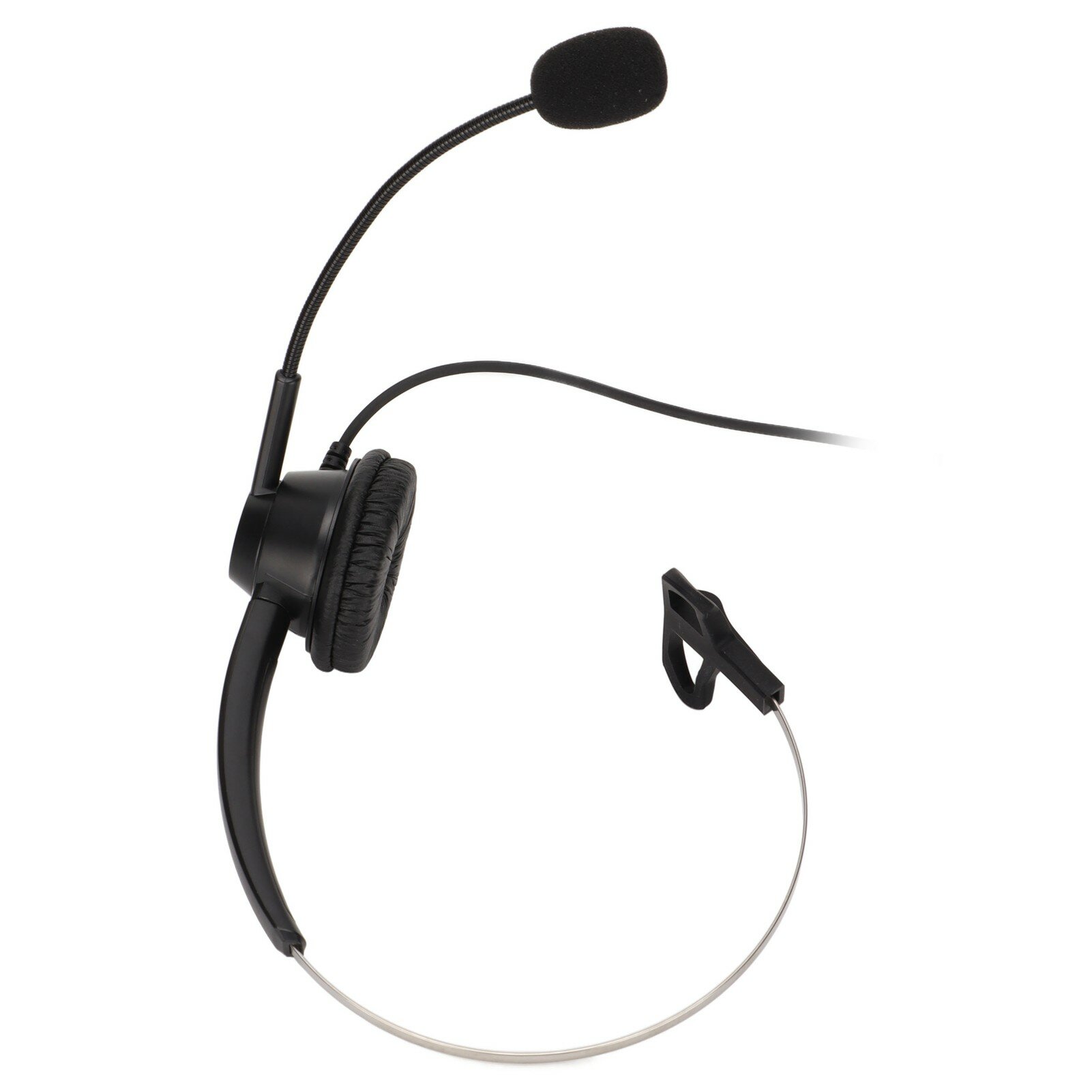 Наушники для бизнеса H360‑2.5MV моноральные 2.5mm с регулировкой громкости динамика и отключением микрофона черного цвета для офиса, колл-центра, конференц-звонков, телемаркетинга, дома