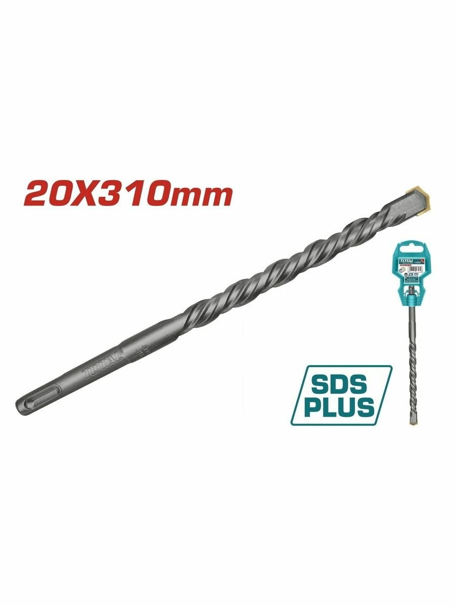 Бур по бетону, кирпичу, 20x310 мм, SDS- Plus TOTAL TAC312003