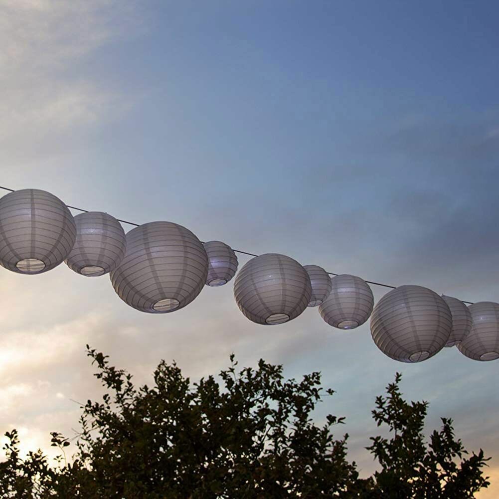 Круглый бумажный фонарик для праздничного декора, белый