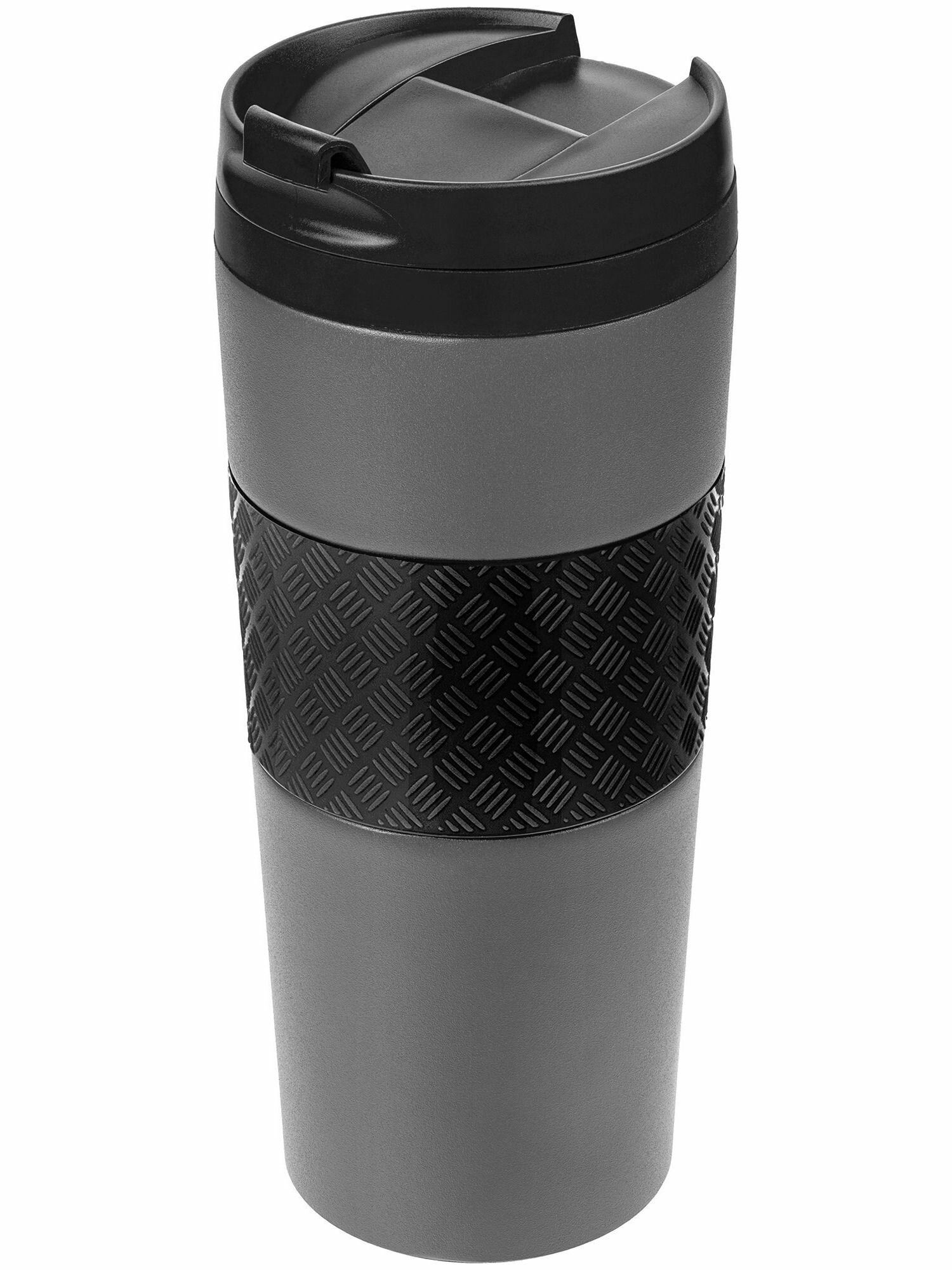 Термокружка термостакан для кофе чая автомобильная, Hard Work 420 мл подарочная темно-серая