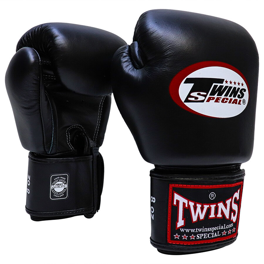 Детские боксёрские перчатки Twins - черные, 8 унций