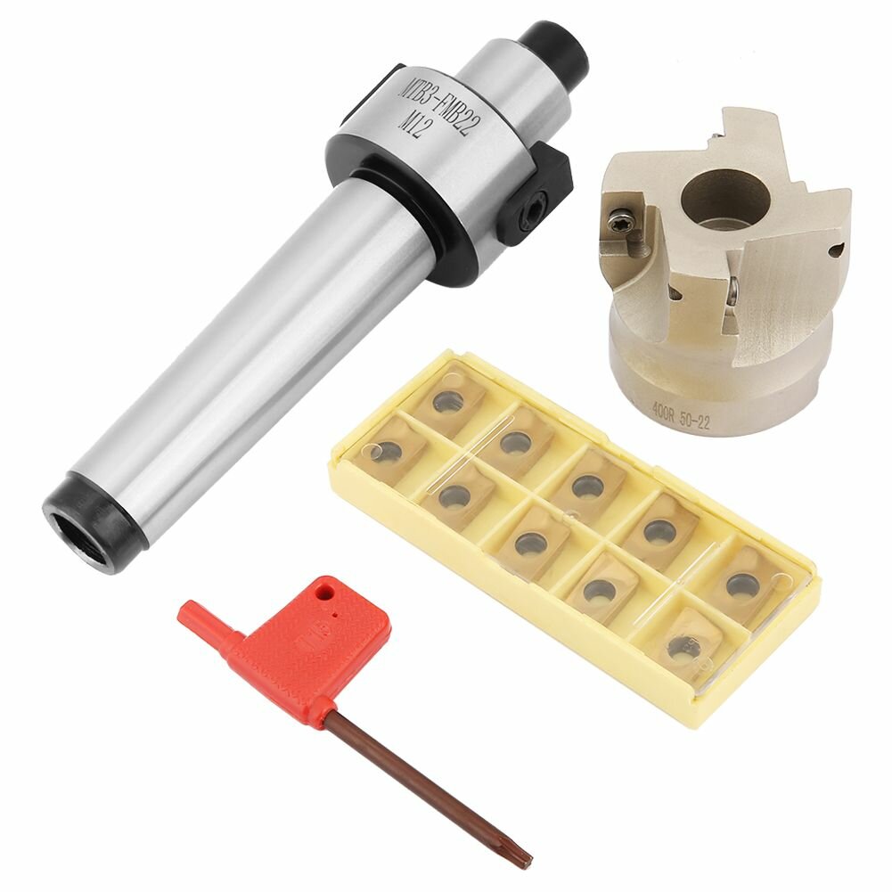 Удлинитель MT3-FMB22 для торцевой фрезы 400R-50-22 с 10 твердосплавными пластинами APMT1604 для прецизионного фрезерования с ЧПУ