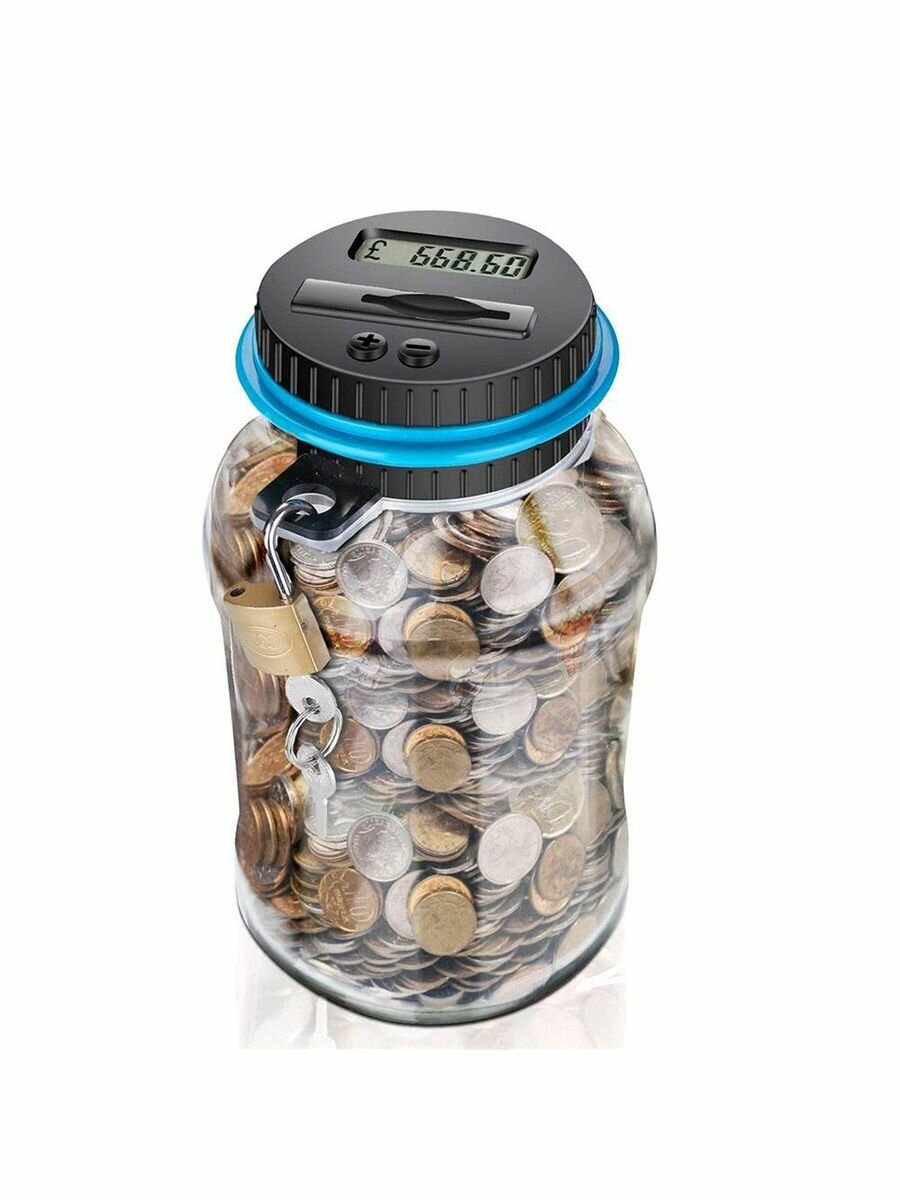 Электронная копилка с ЖК-дисплеем, смарт-счетчик, копилка с замком, счетчик монет, трекер целей сбережений для детей и взрослых