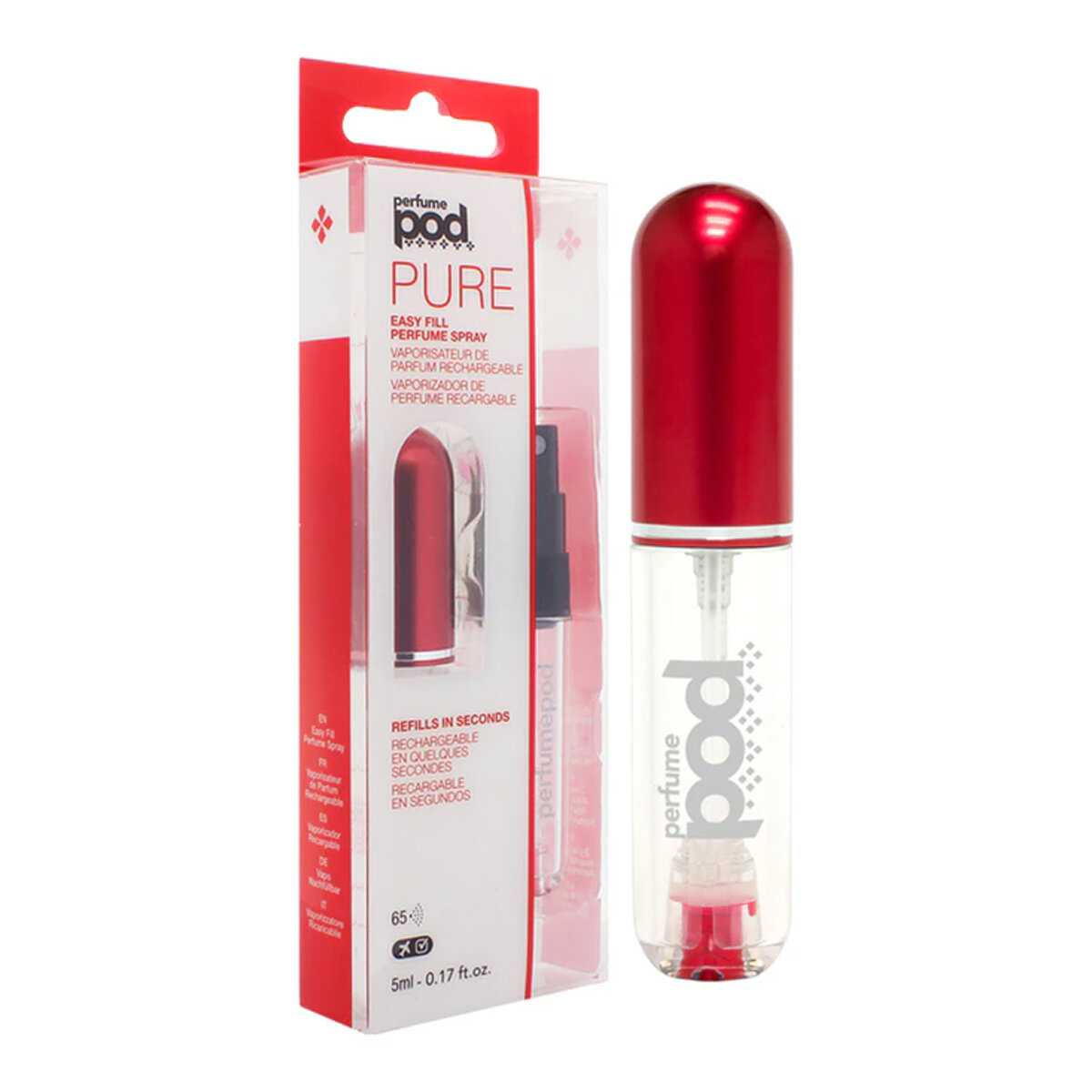 Атомайзер Travalo Perfumepod, Pure Perfume Spray, 5 мл, красный