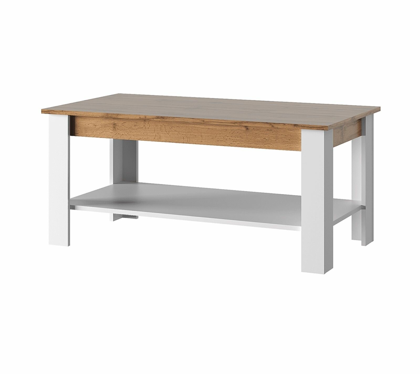 Стол журнальный Anrex TAURUS, 60 x 50 x 110 см, цвет: белый/дуб вотан