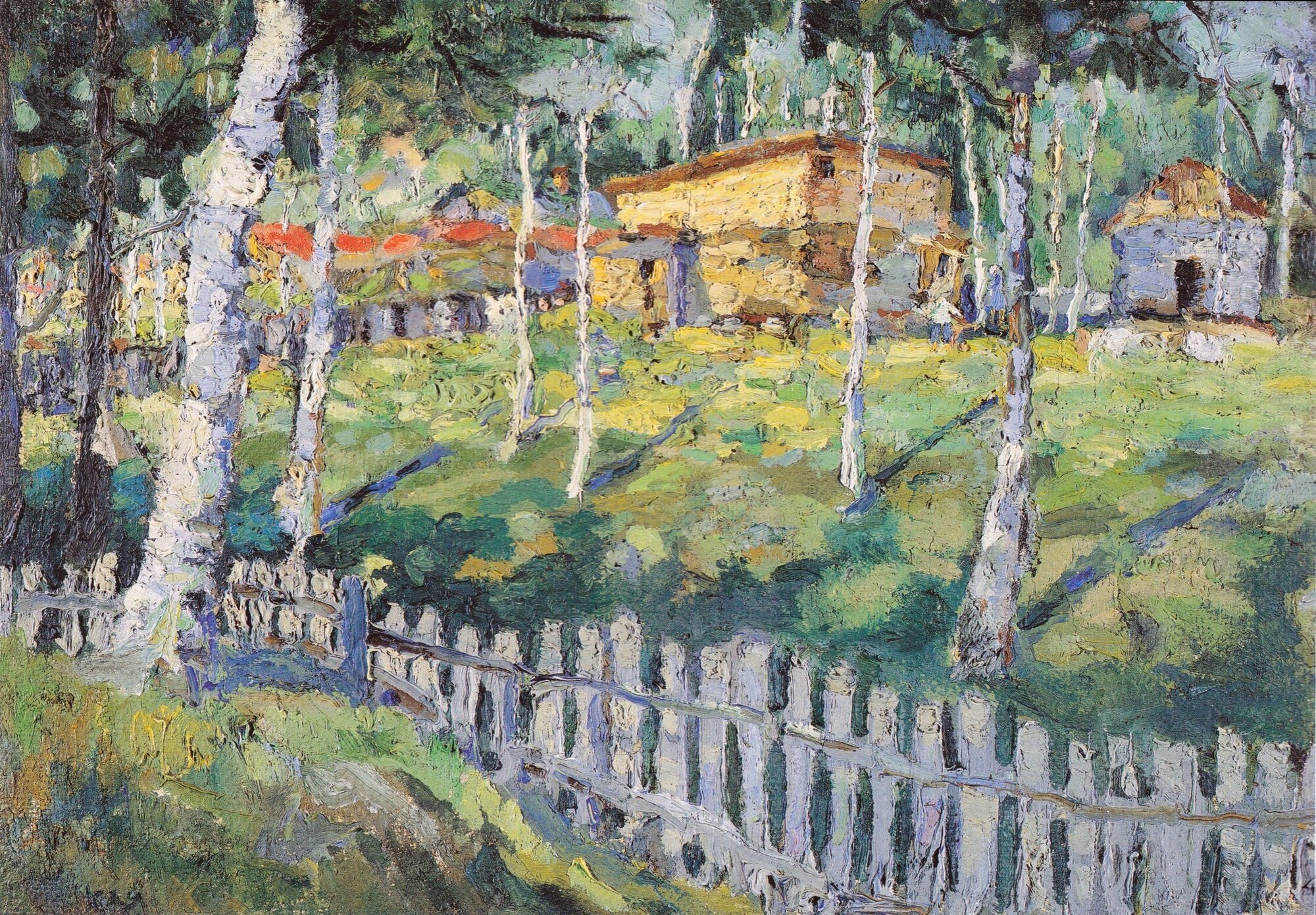 Картина Казимира Малевича Дом во дворе 80х55 см