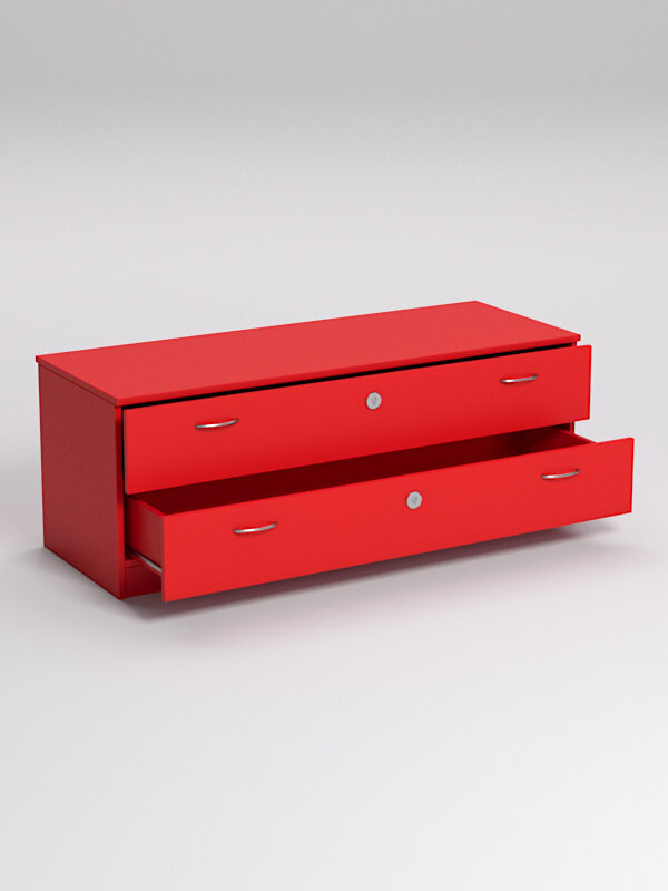 Тумба Т-12 с двумя выдвижными ящиками, Красный. Производитель товара - компания Westcom.