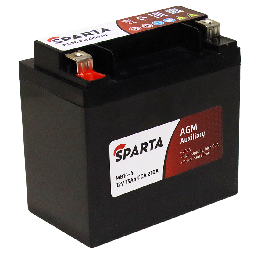 Аккумулятор SPARTA AGM Auxiliary 13 Ач 210 А (150х87х145) прямая полярность