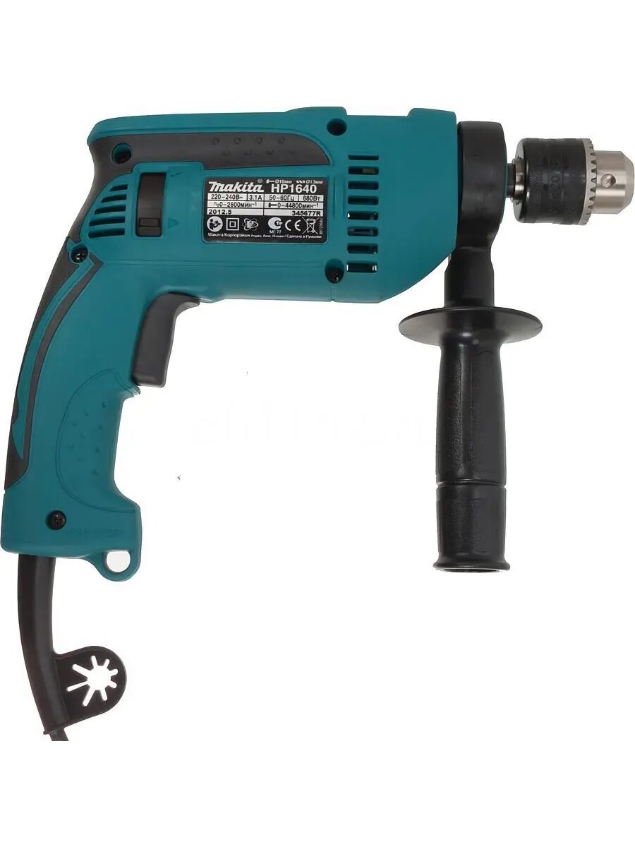 Дрель ударная Makita HP1640K 680Вт патрон: кулачковый реверс (кейс в комплекте)