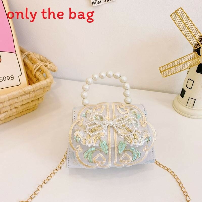 Сумка для девочки принцесса жемчуг с цепочкой китайский стиль милые детские аксессуары для школы розовый жемчуг