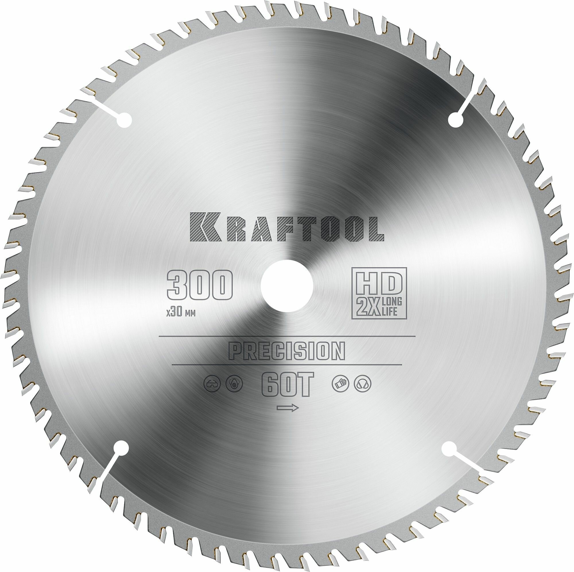 Пильный диск KRAFTOOL Precision, 300 30 мм, 60Т, для дерева, точность реза 36952-300-30